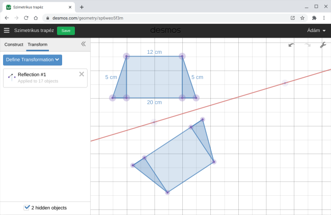 Desmos Geometry: ábrák fizikához, síkgeometriához